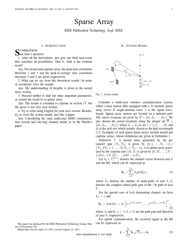 Sparse Array Communication Insights | PDF