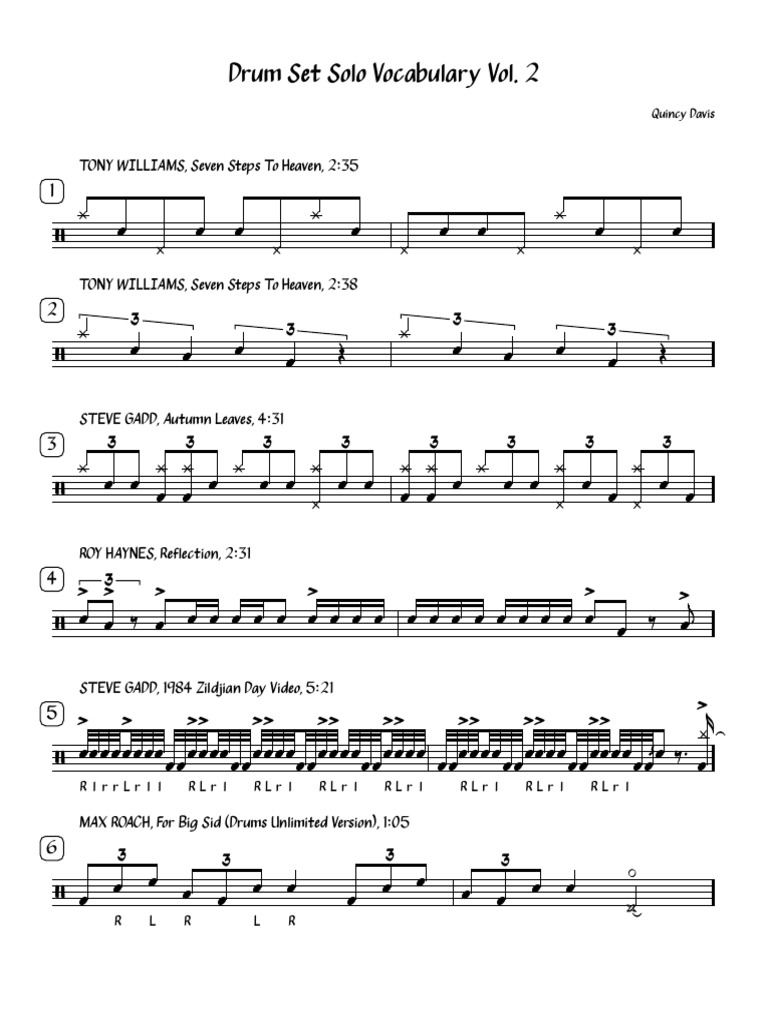 Drum Set Solo Vocabulary Vol. 2 - Modern Vocabulary | PDF | Jazz ...