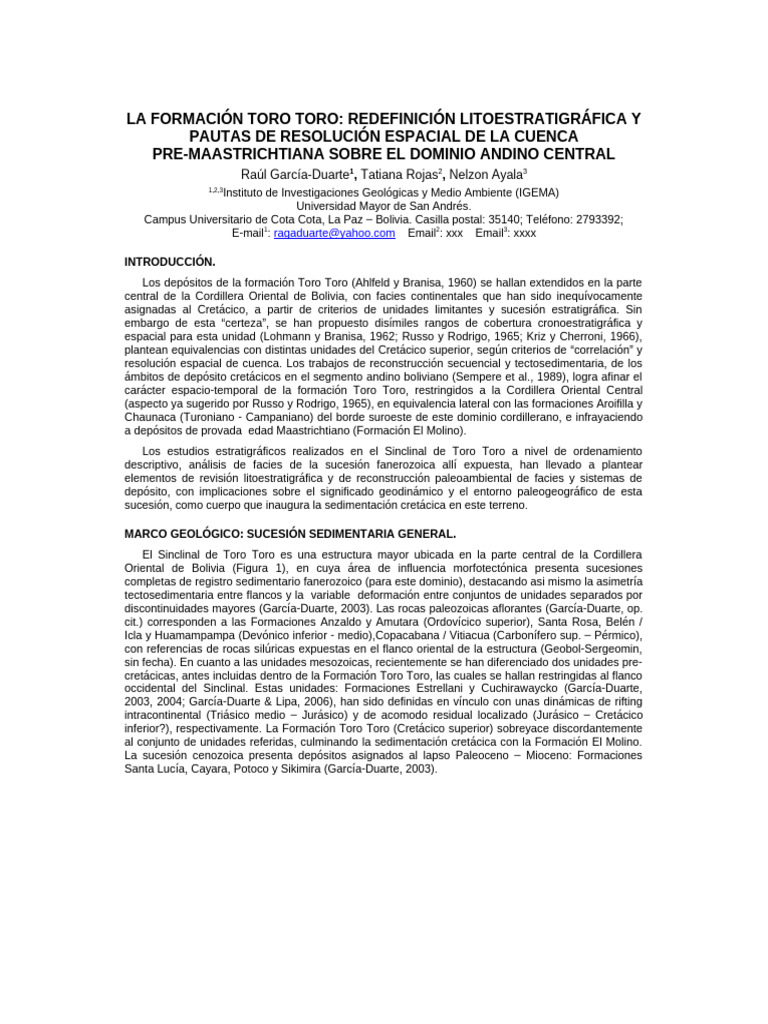Toro Toro FM | PDF | Cretáceo | Naturaleza
