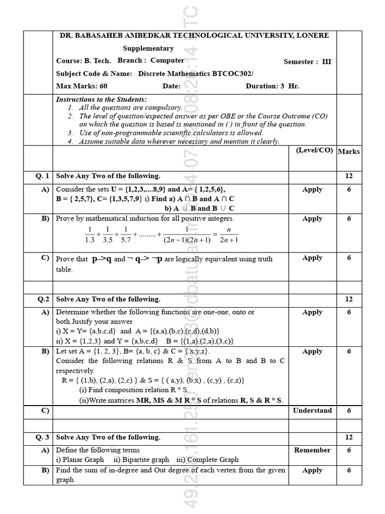 Discrete Mathematics 1 | PDF | Theoretical Computer Science | Combinatorics