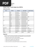 2.7.1 Packet Tracer - Single-Area OSPFv2 Configuration | PDF | Router (Computing) | Computer Network
