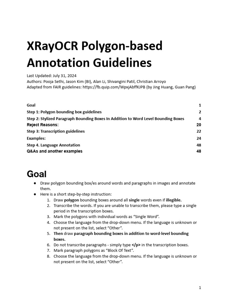 Internal - XRayOCR Polygon-Based Annotation Guidelines | PDF | Alphabet ...