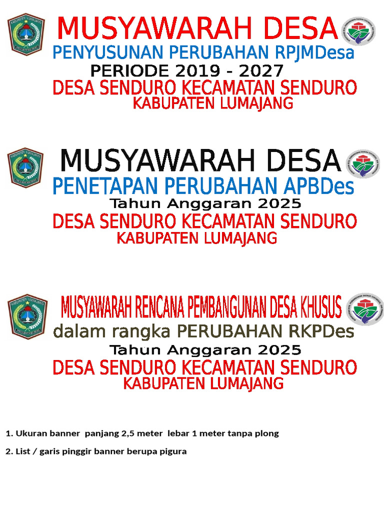BANNER PERUBAHAN RPJM Desa | PDF