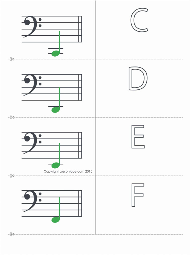 Flashcards Music Notes Bass Clef | PDF
