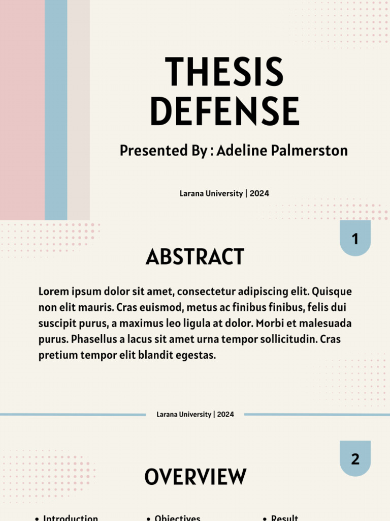 Thesis Defense Points | PDF