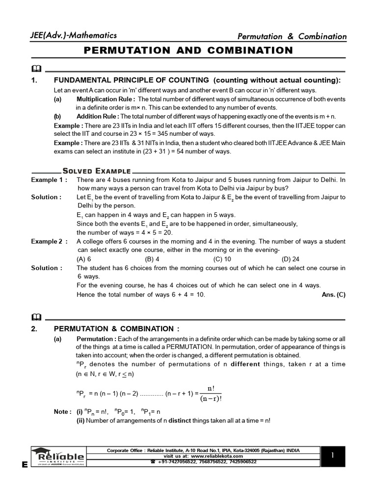 7 Permutation and Combination(Mrbeastjee) | PDF | Permutation | Career And Technical Education
