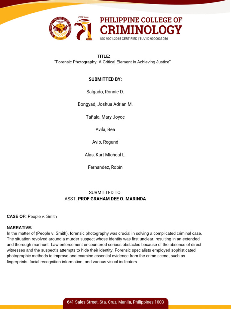 FORENSIC 1 (PRELIM CASE) | PDF | Forensic Science | Crime Scene