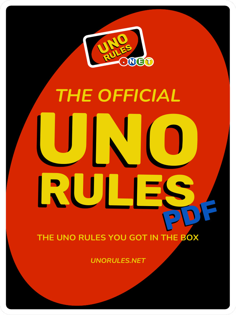 Official Uno Rules PDF New Design White | PDF | Gaming | Consumer Goods