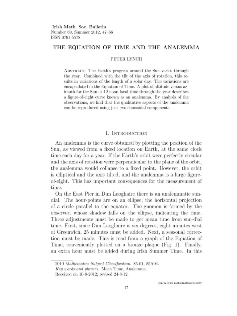 (Irish Math. Soc. Bulletin) 아날렘마 | PDF