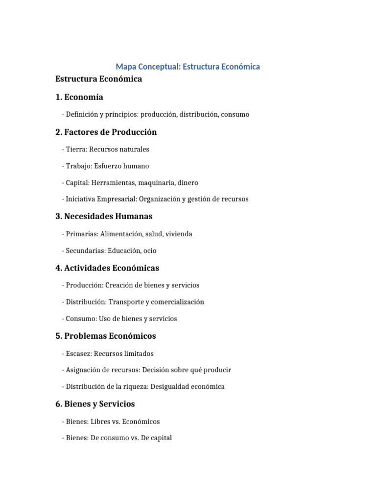 Mapa Conceptual de Estructura Económica | PDF