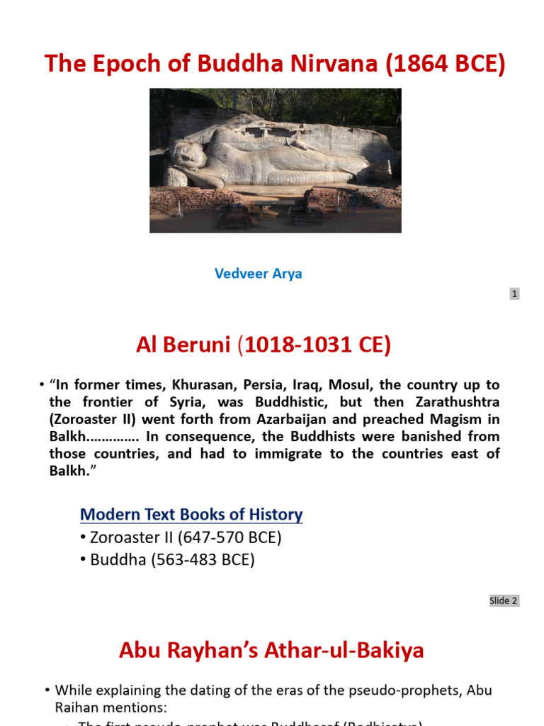 The Epoch of Buddha Nirvana 1864 BCE | PDF | Indian Philosophy | Indian Religions