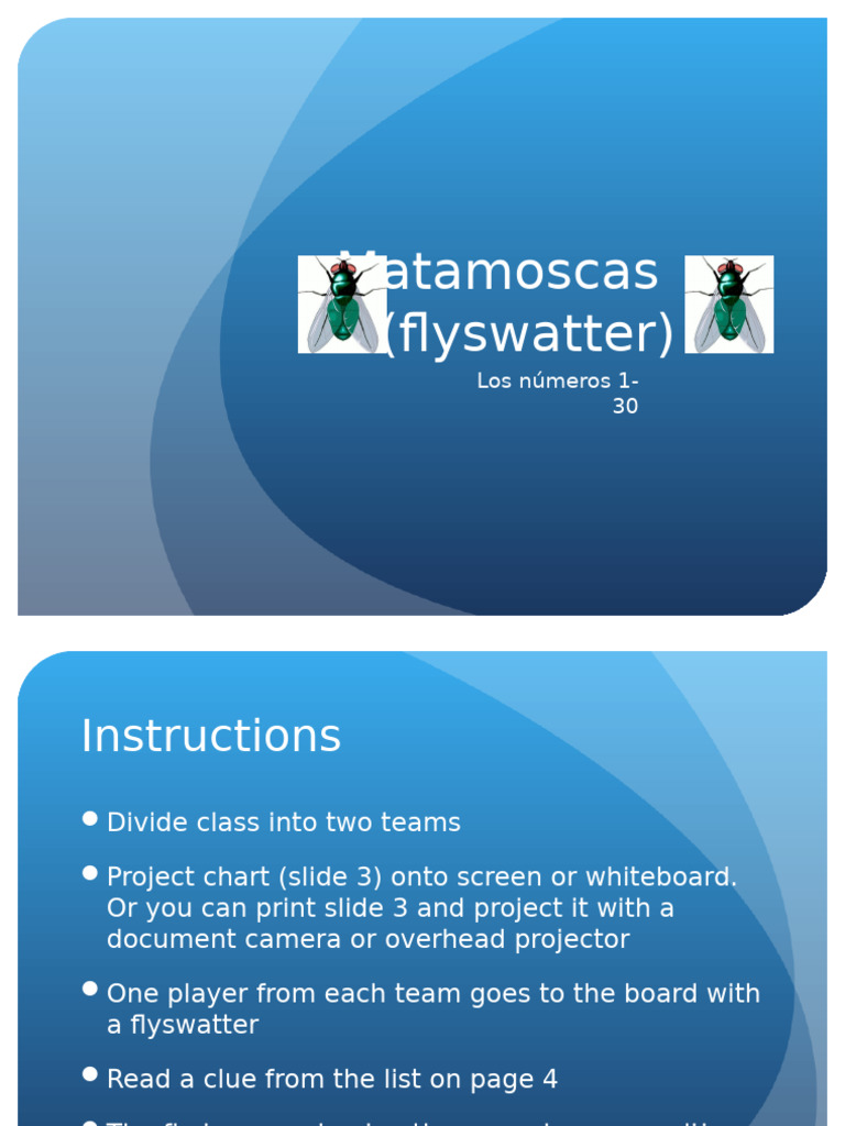 Matamoscas (Flyswatter) : Los Números 1-30 | PDF