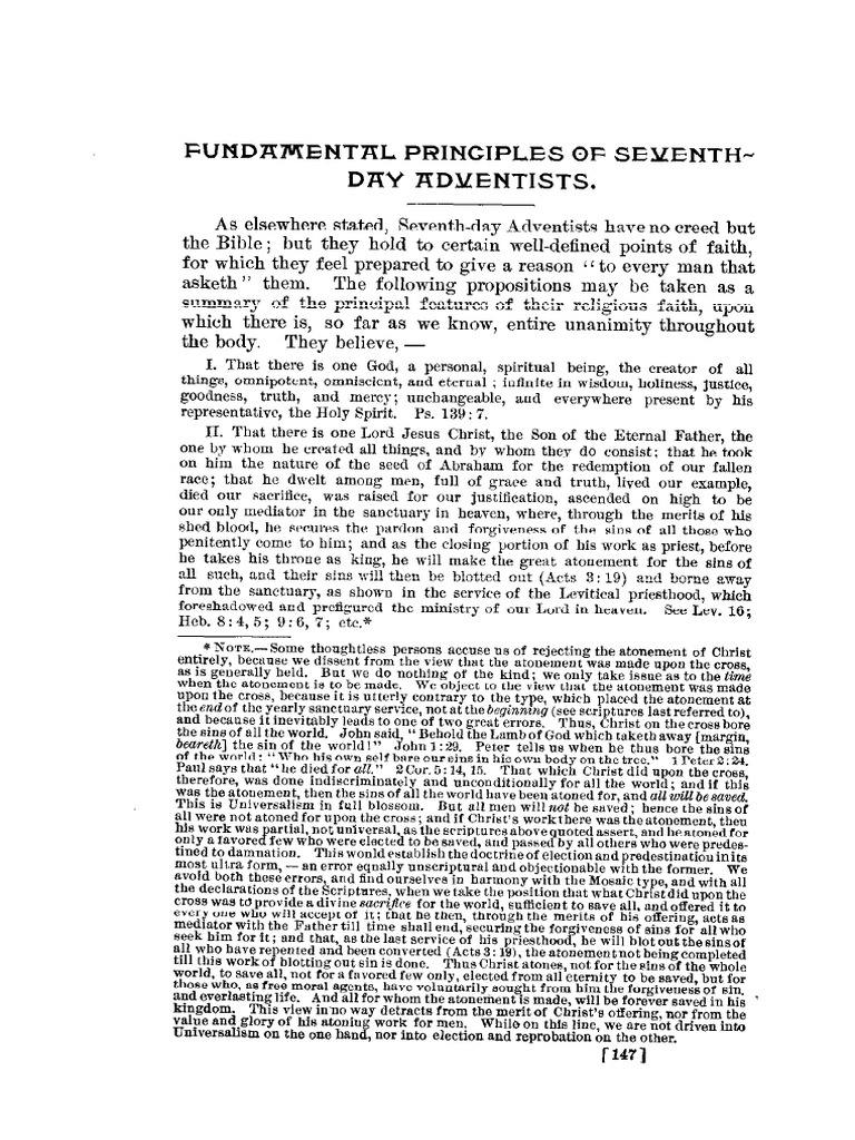 1889 Fundamental Statement 1889 Year Book | PDF