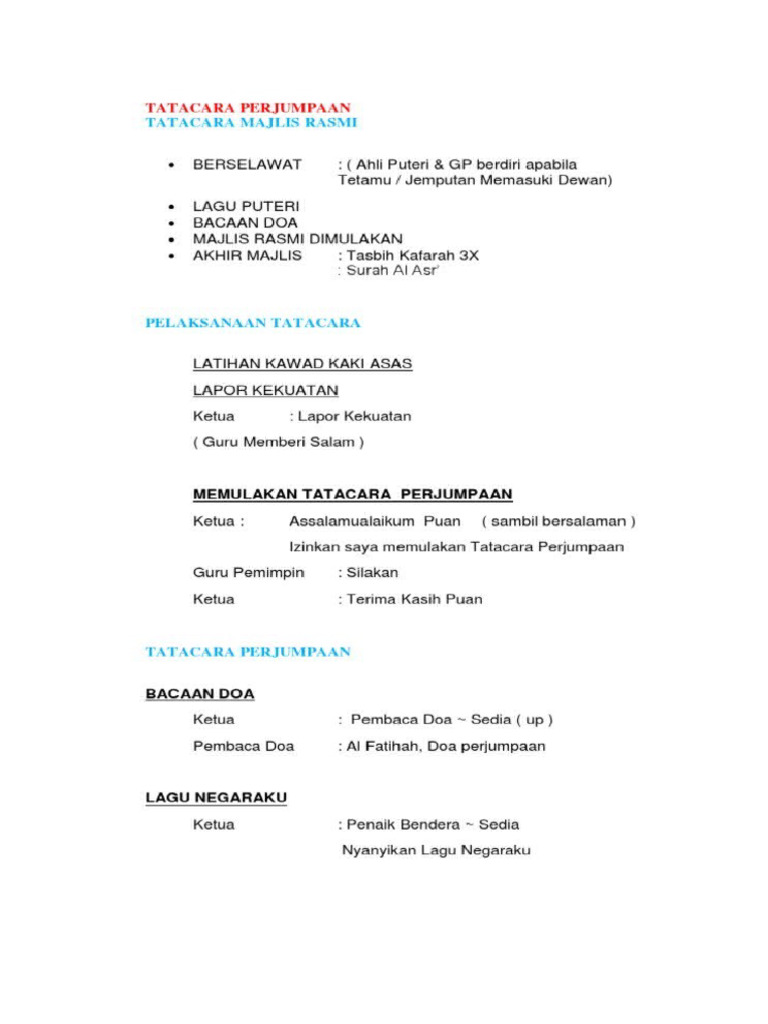 Tatacara Perjumpaan | PDF