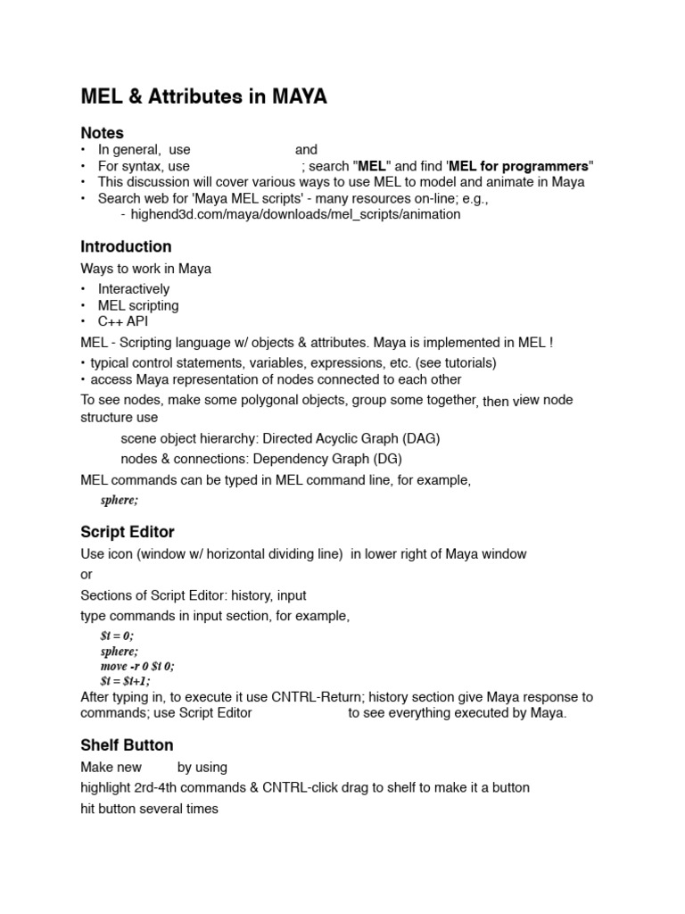 Mel Attribute in Maya | PDF | Autodesk Maya | Command Line Interface