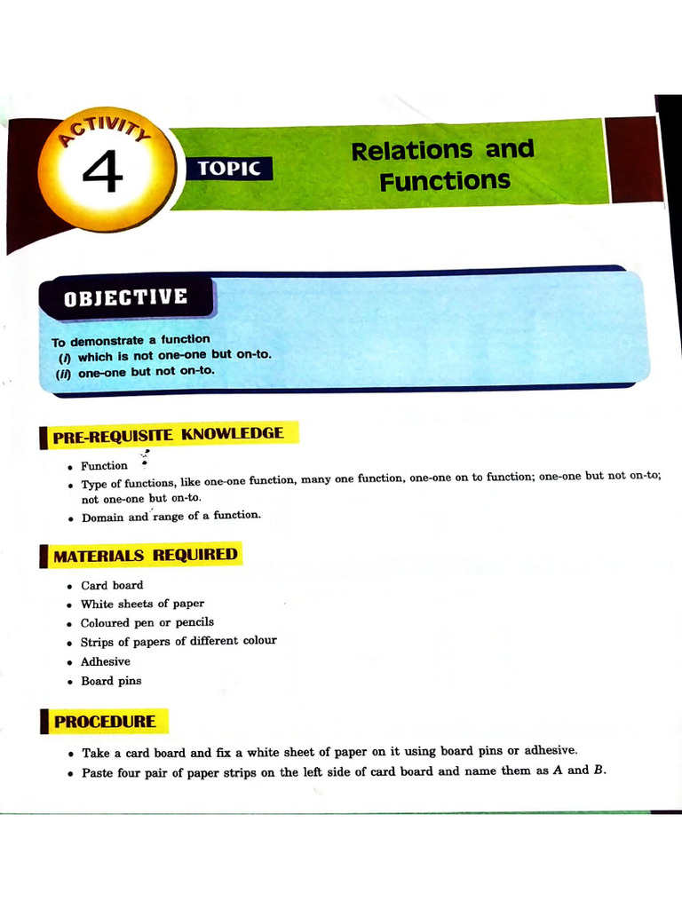 Class XII Activity No 2 One One Onto | PDF