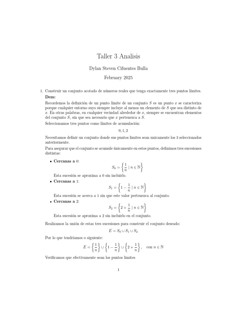 Conjunto Acotado y Puntos Límite en R | PDF | Objetos matemáticos ...