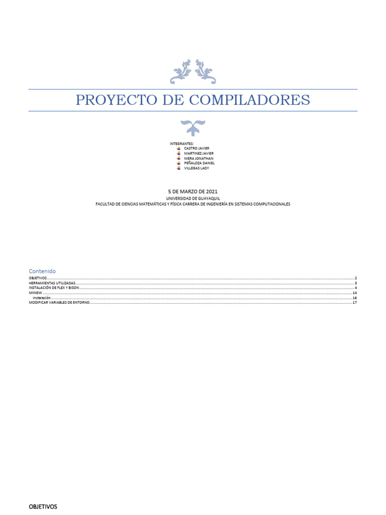 Grupo 3 Compiladores - PROYECTO | PDF | Software | Programación de computadoras