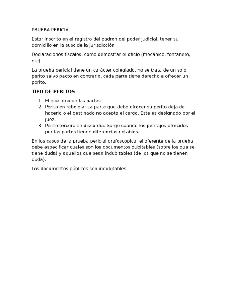 Prueba Pericial | PDF