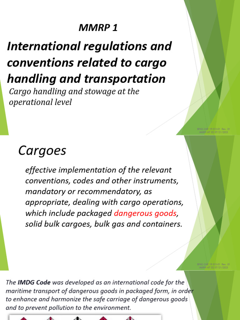 Cargo Handling Regulations and Codes | PDF | Dangerous Goods | Cargo