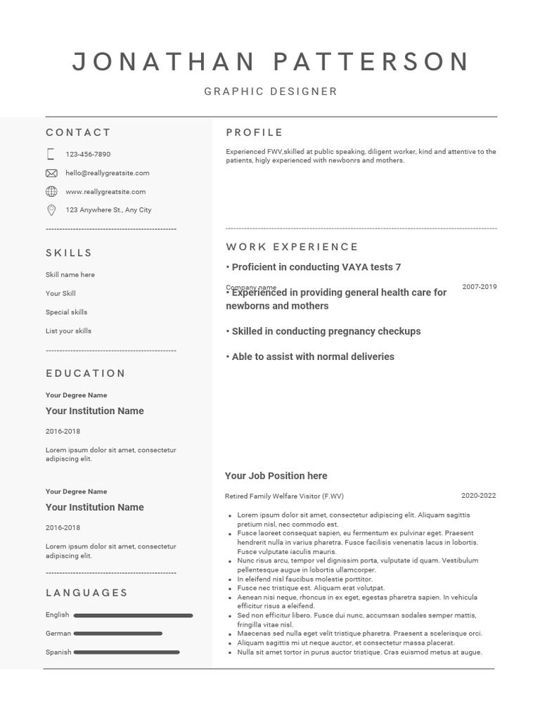 Minimalist White and Grey Professional Resume | PDF