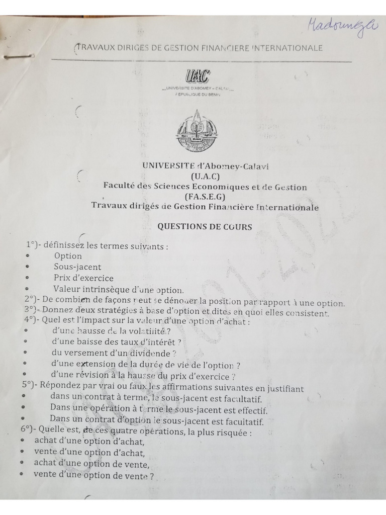 GFI Question de Cours | PDF