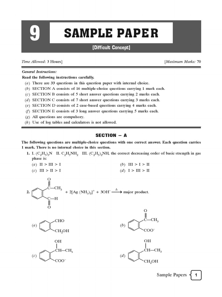 Sample QP 9 With Answer Key - Pdftergdg | PDF