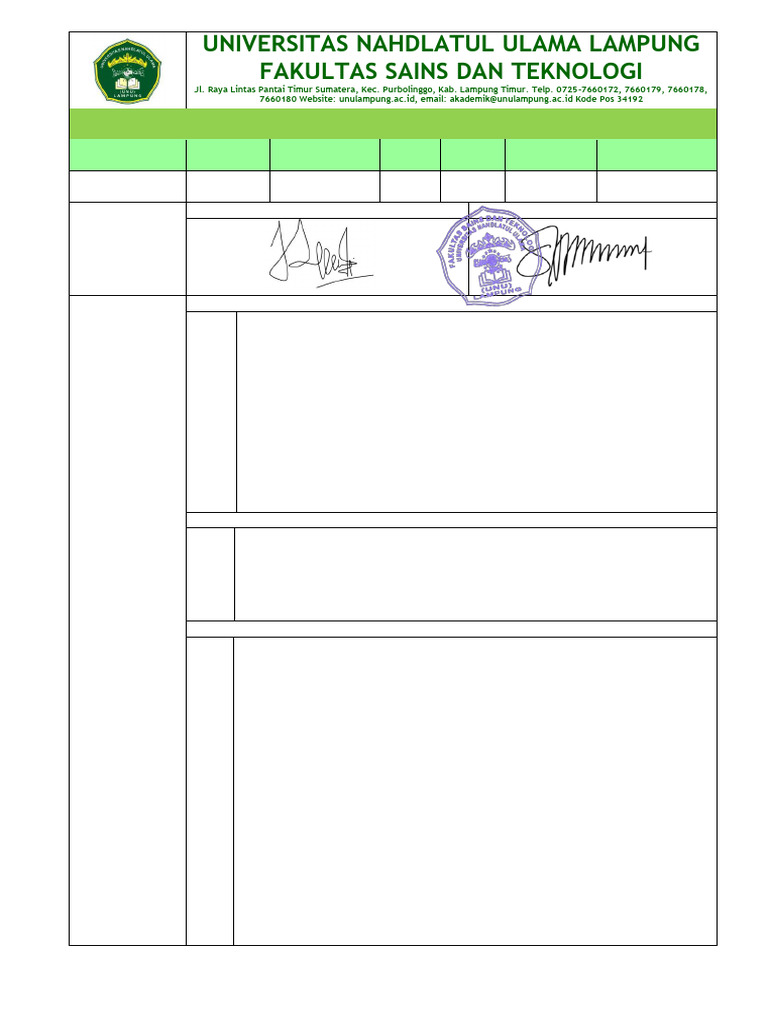 RPS Jaringan Komputer UNU Lampung | PDF