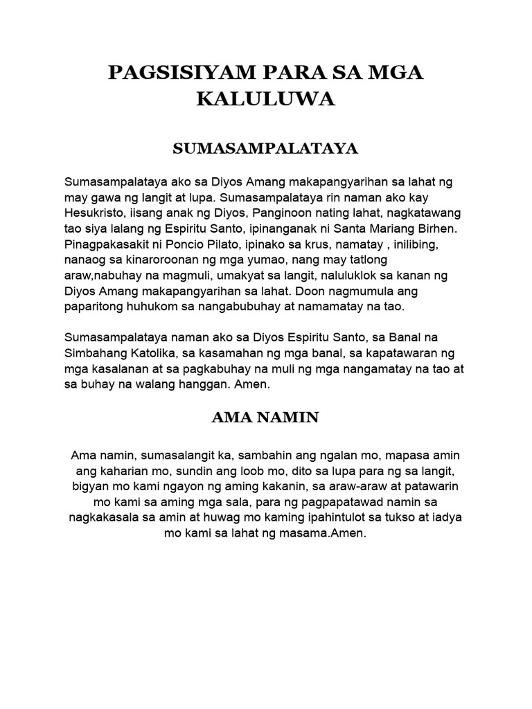 Pagsisiyam para Sa Mga Kaluluwa | PDF