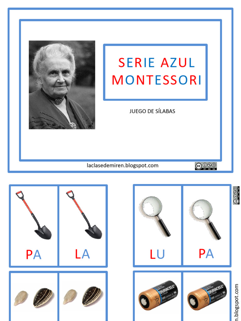 Juego Sílabas Serie Azul Montessori | PDF