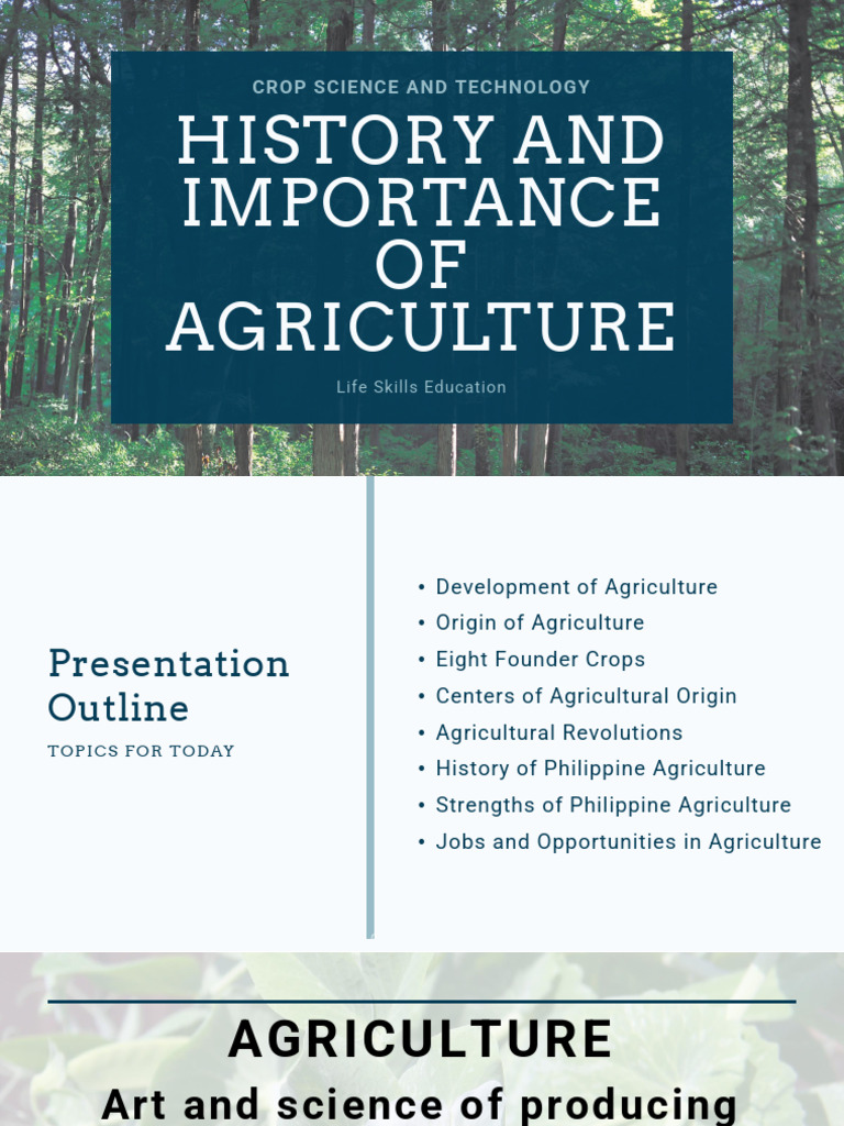 Presentation 1 - History and Importance of Agriculture | PDF ...