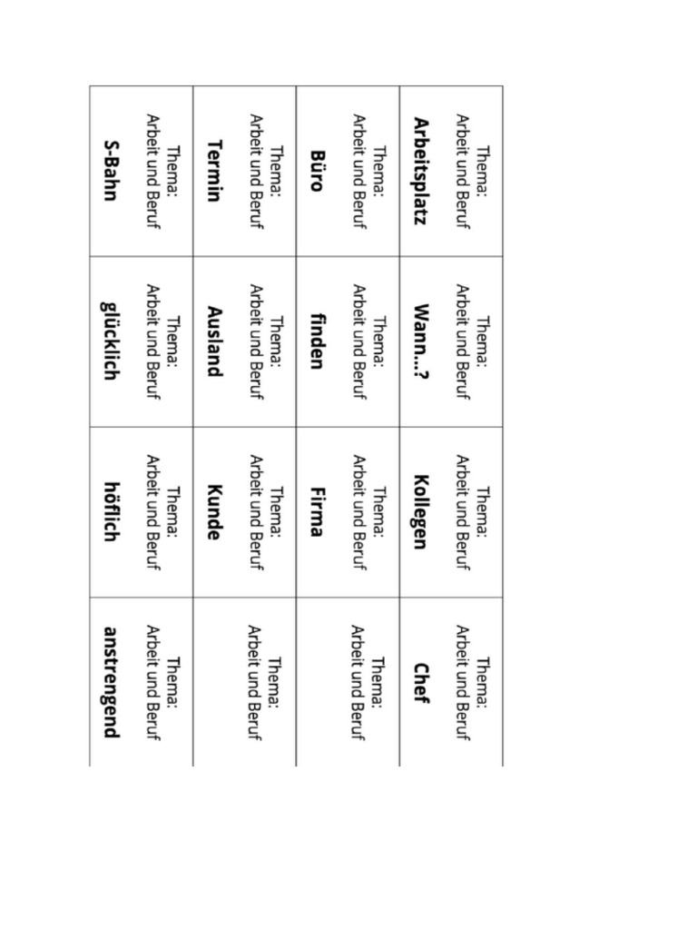 Thema Arbeit Und Beruf | PDF