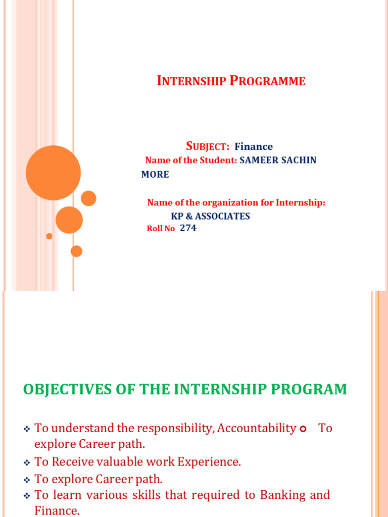 Internship Presentation Tybcom New Compress 1 | PDF | Knowledge | Cognition