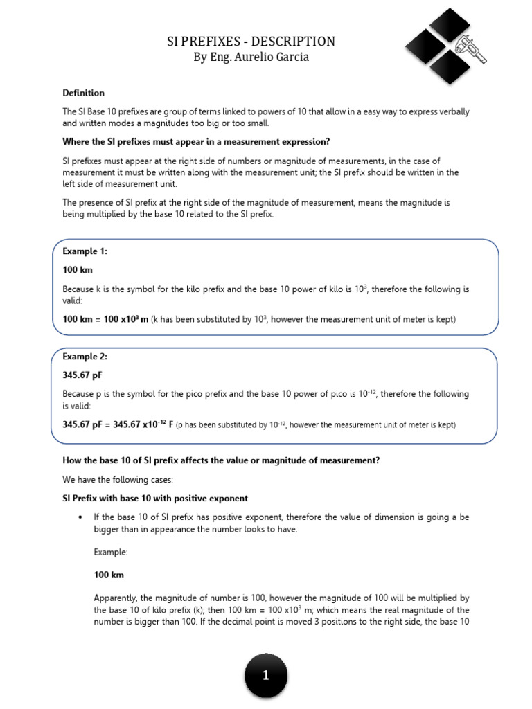 Understanding SI Prefixes and Measurements | PDF | Decimal ...
