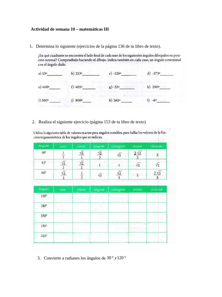 Actividad Semana10 Mate3 | PDF