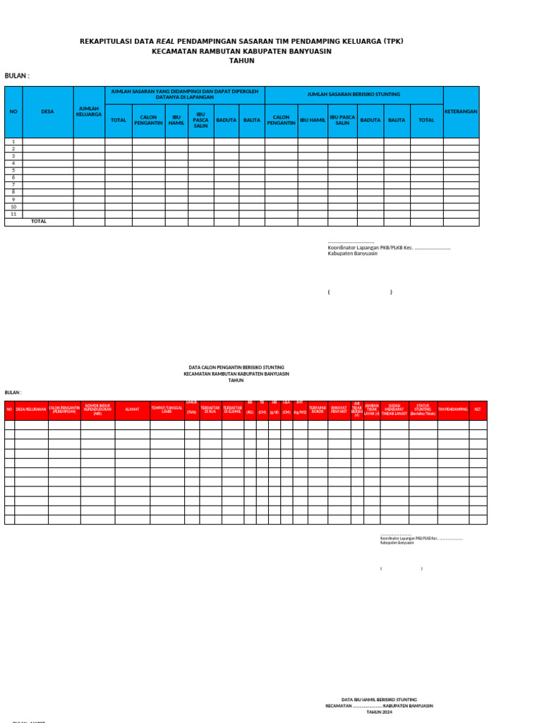 Form Baru Rekap DPS TPK Kecamatan 2024 | PDF