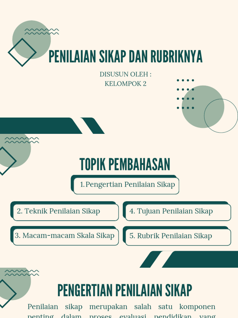Kel 2 (Penilaian Sikap Dan Rubriknya) | PDF
