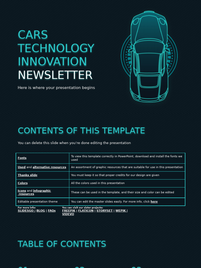 Cars Technology Innovation Newsletter by Slidesgo | PDF | Holography ...