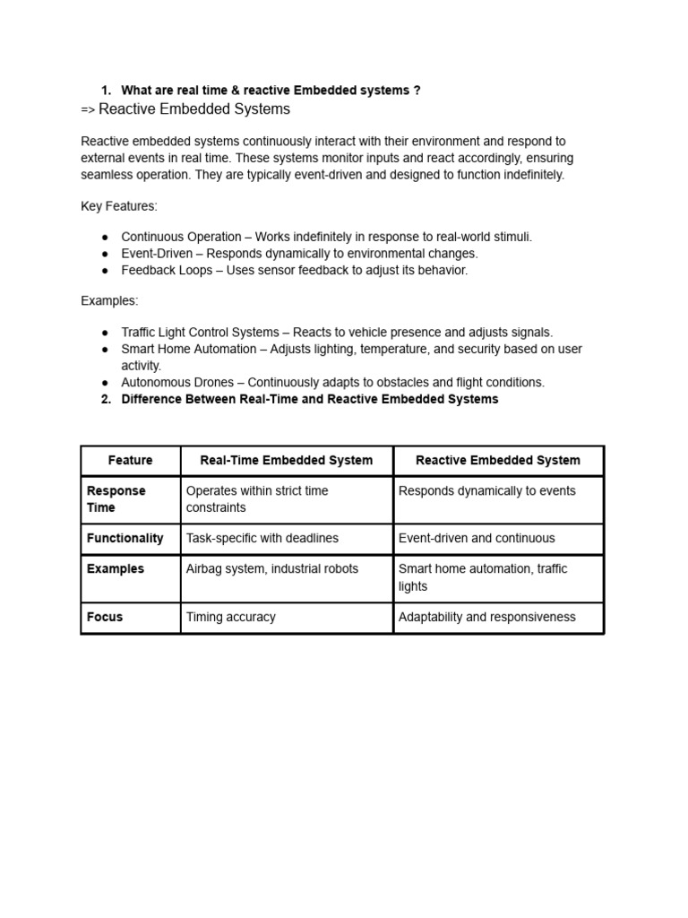 Overview of Reactive Embedded Systems | PDF | Random Access Memory | Scheduling (Computing)