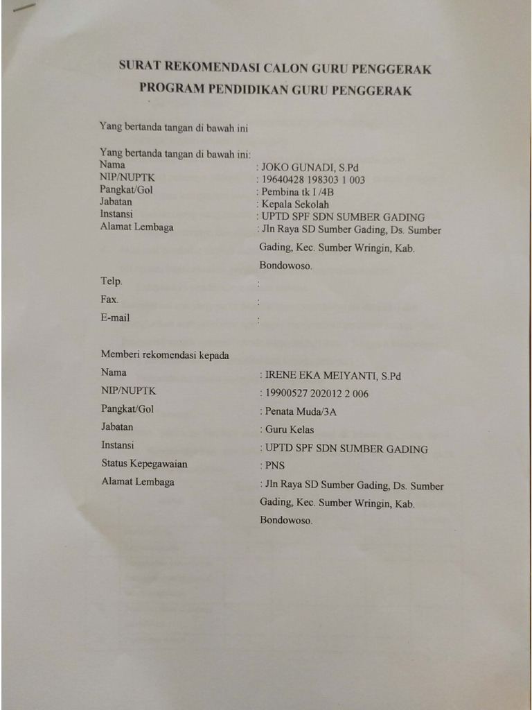 Surat Rekom Iren | PDF