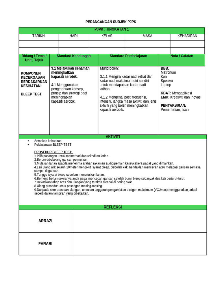 Bleep Test Pdf