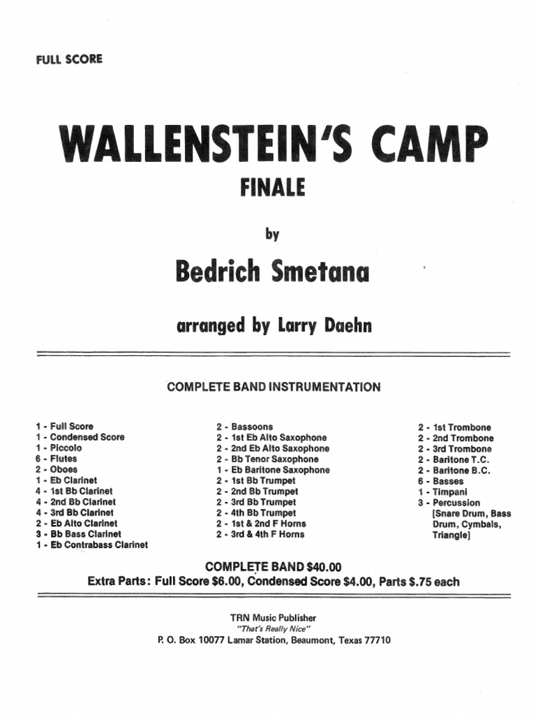 Wallenstein's Camp (Finale) - Bedrich Smetana | PDF