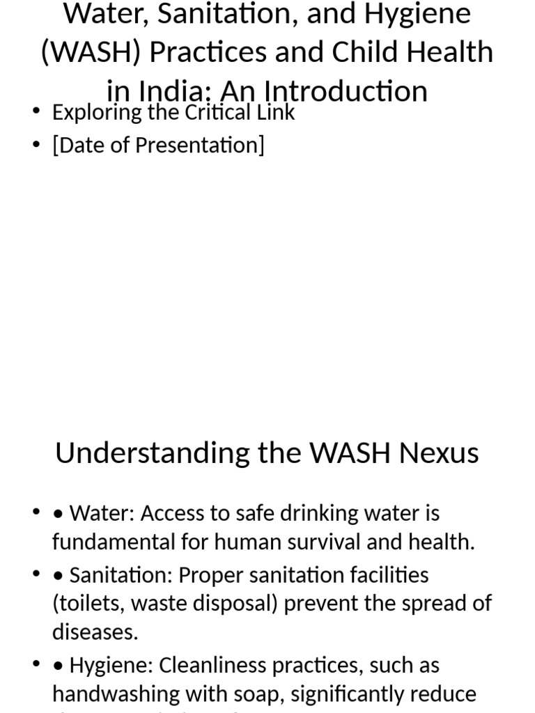 WASH Practices and Child Health in India | PDF | Wash | Hygiene