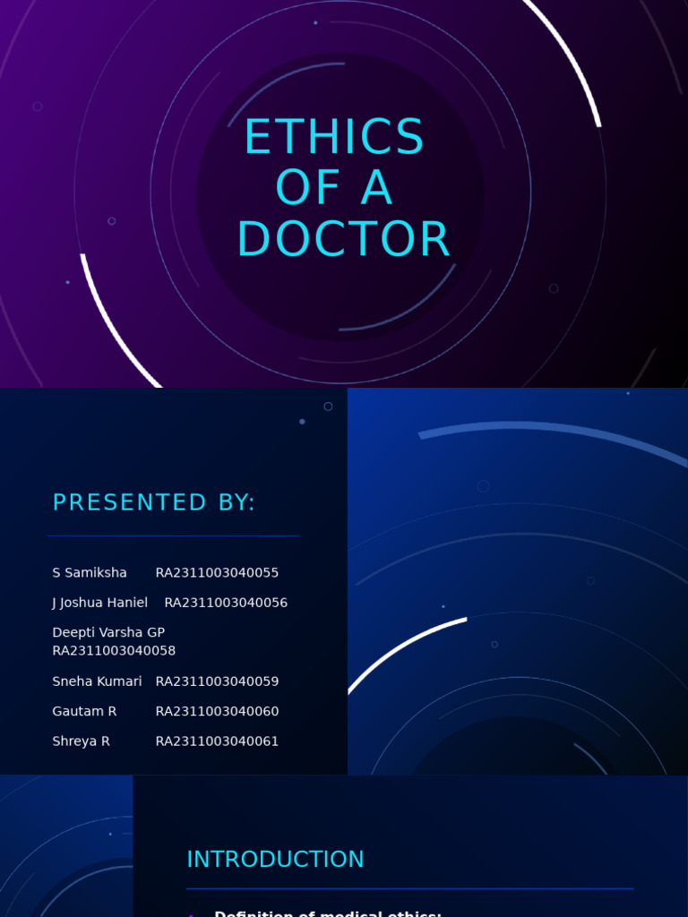 PE Ethics of Doctor | PDF | Medical Ethics | Autonomy