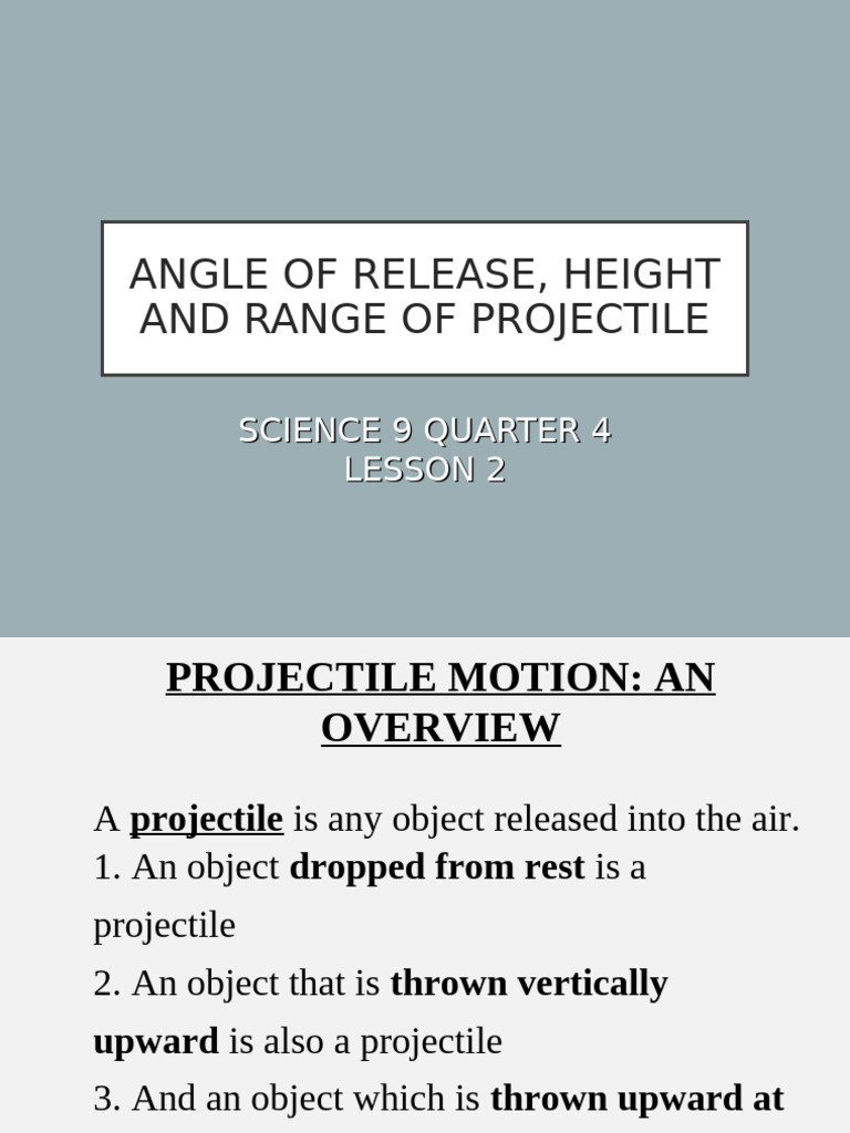 Sc9 q4w2 Angle of Release | PDF | Projectiles | Acceleration
