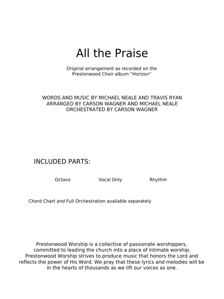 All The Praise - Michael Neale | PDF | Performing Arts | Musical Techniques