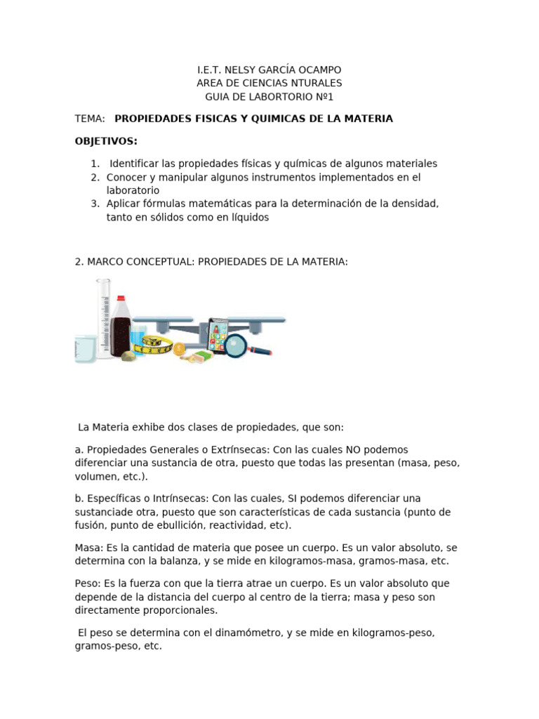 Propiedades Físicas y Químicas de la Materia | PDF | Importar | Peso