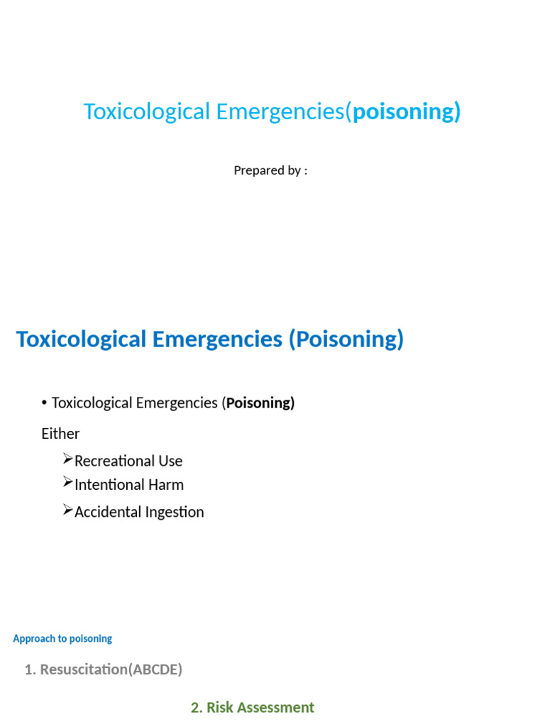 Toxicological Emergencies: Poisoning Protocols | PDF | Medical ...