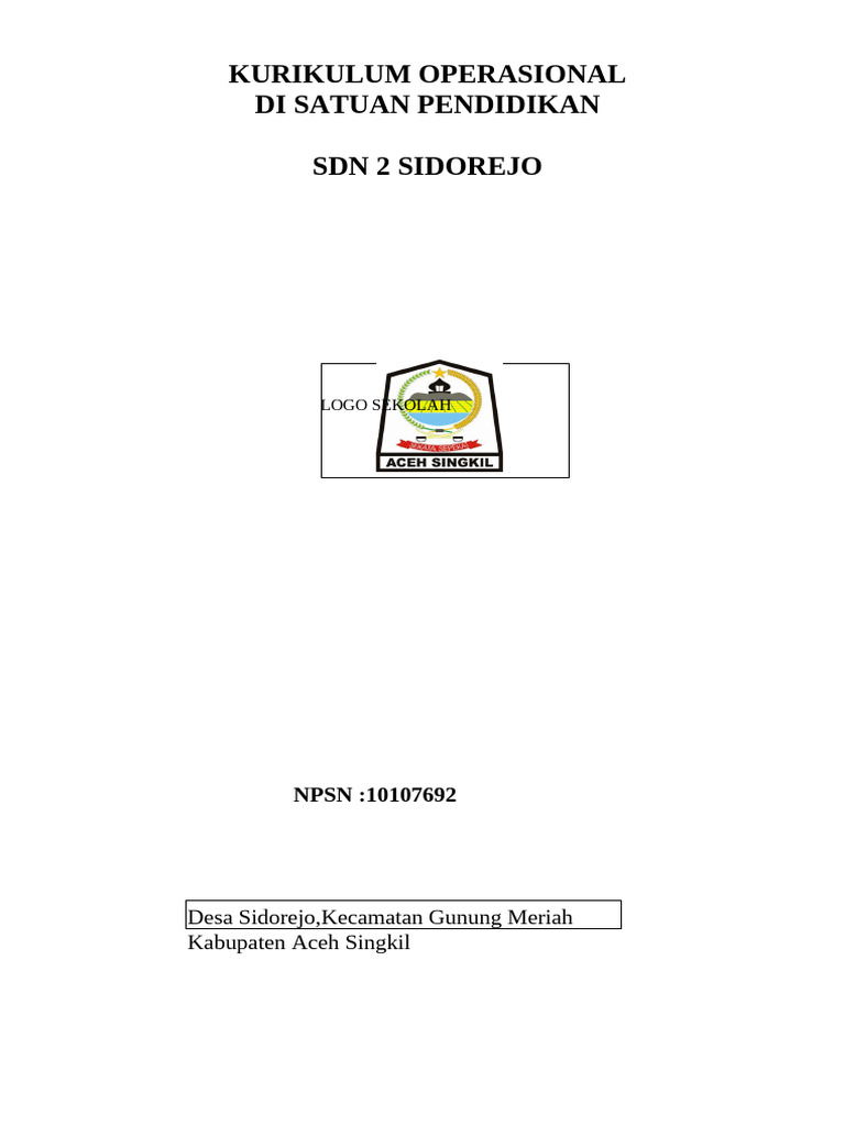 Contoh KSP SD - 1 | PDF