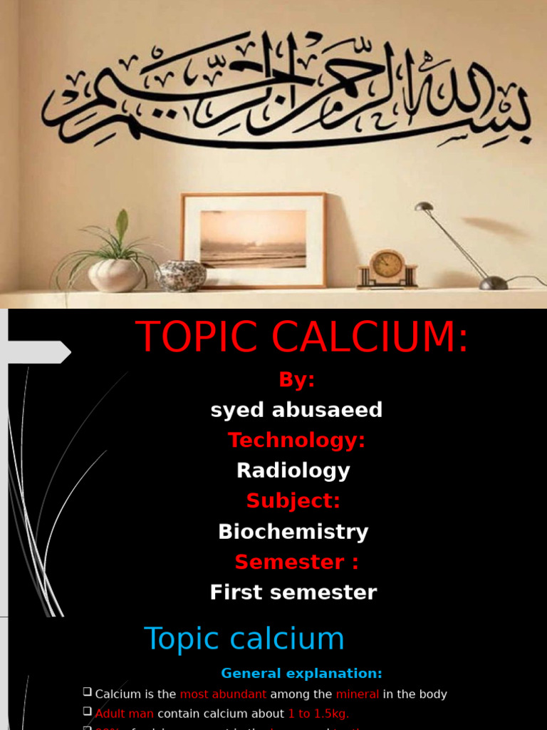 Topic calcium | PDF | Calcium In Biology